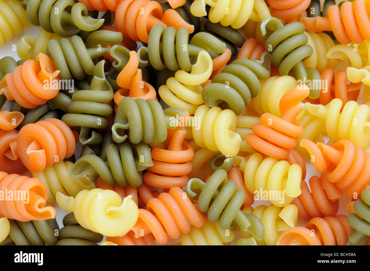 Italian Pasta Tricolore - Trottole Stock Photo - Alamy