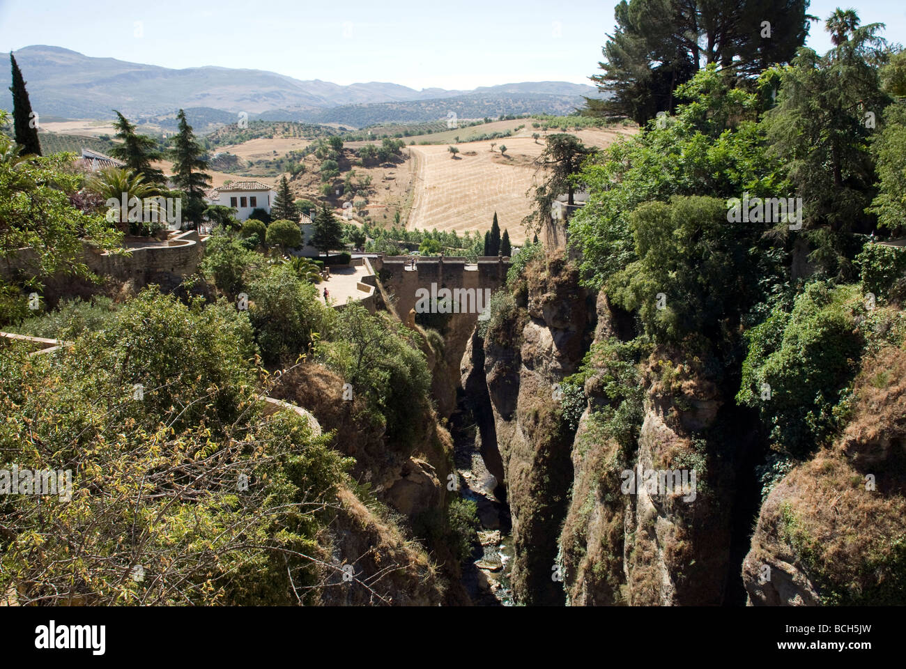 Ronda town and Bridge Puente Viejo Old bridge Stock Photo - Alamy