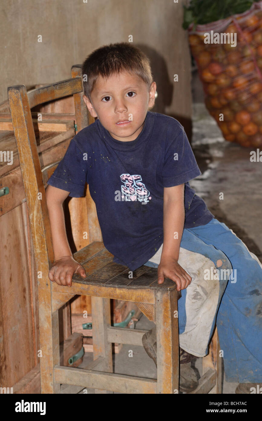 child sitting. Coper, Boyacá, Colombia, South America Stock Photo - Alamy