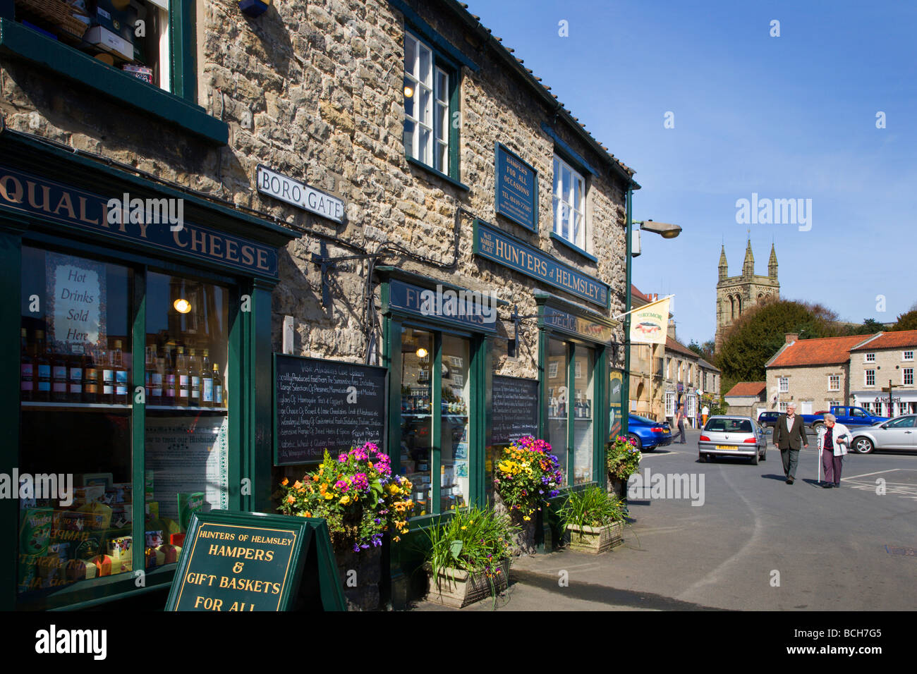Delicatessen and Market Square Helmsley Yorkshire England Stock Photo ...