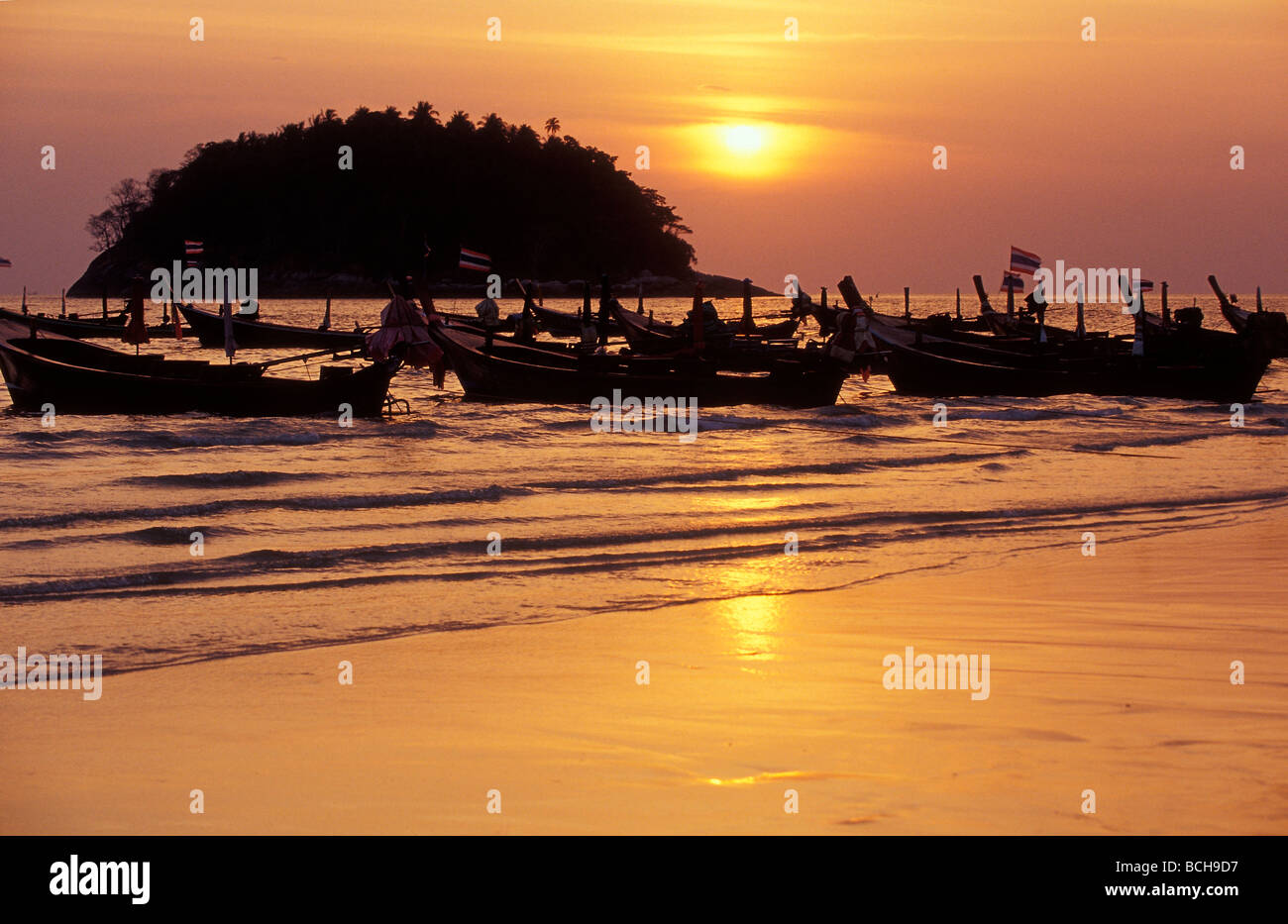 Boats at Kata Beach Phuket Thailand Stock Photo - Alamy