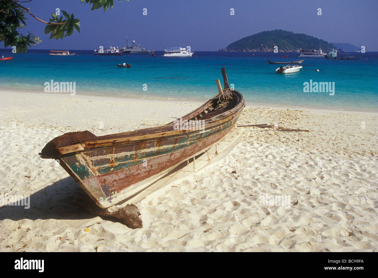 Boat in Bay of Similan Islands Koh Payu Island Andaman Sea Thailand ...