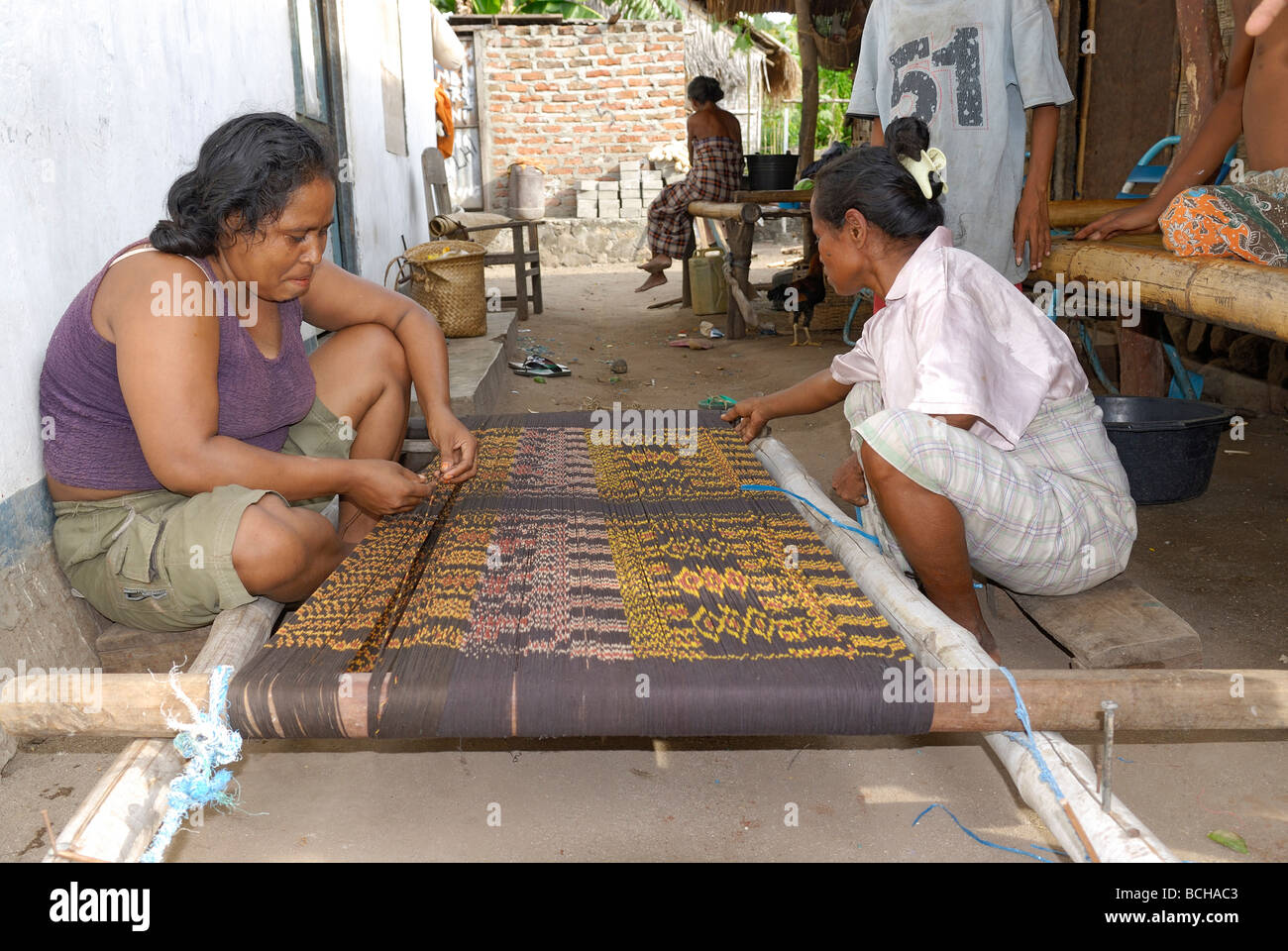 Weavers on Pantar Island Alor Archipelago Lesser Sunda Islands ...
