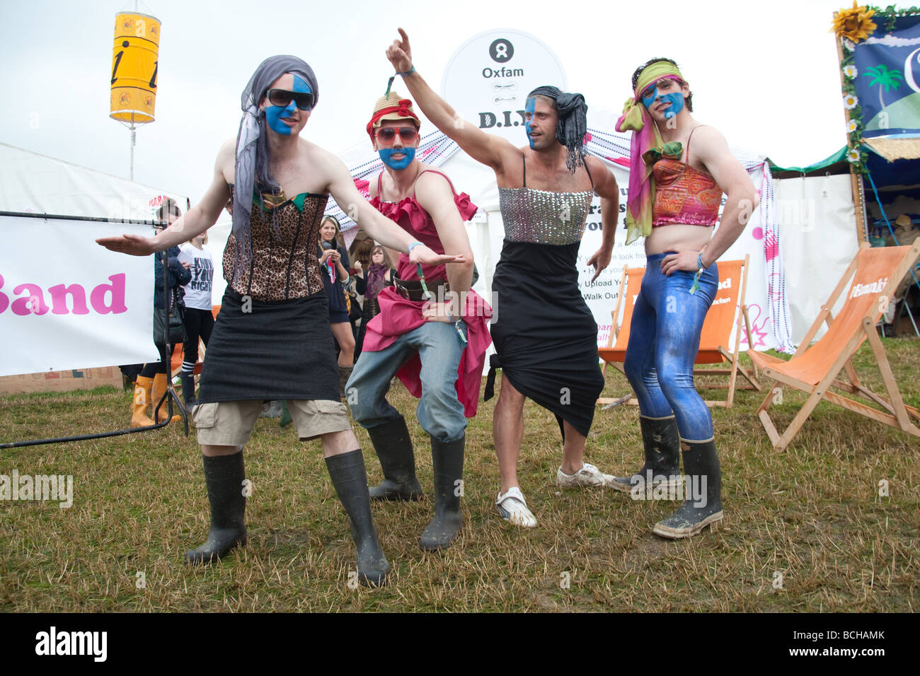 Fancy dress at Glastonbury Festival 2009 Somerset England Stock Photo ...