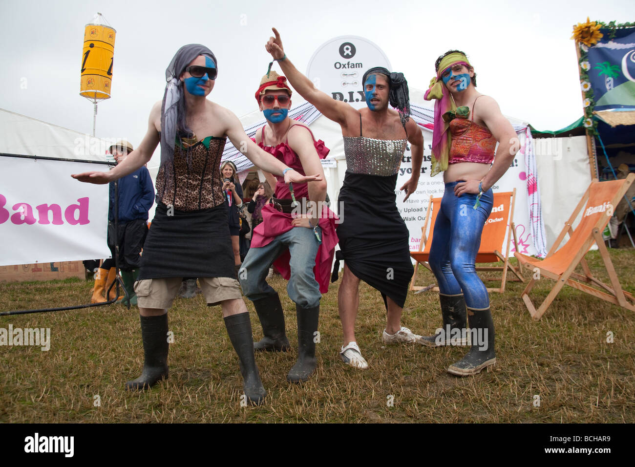 Fancy dress at Glastonbury Festival 2009 Somerset England Stock Photo ...