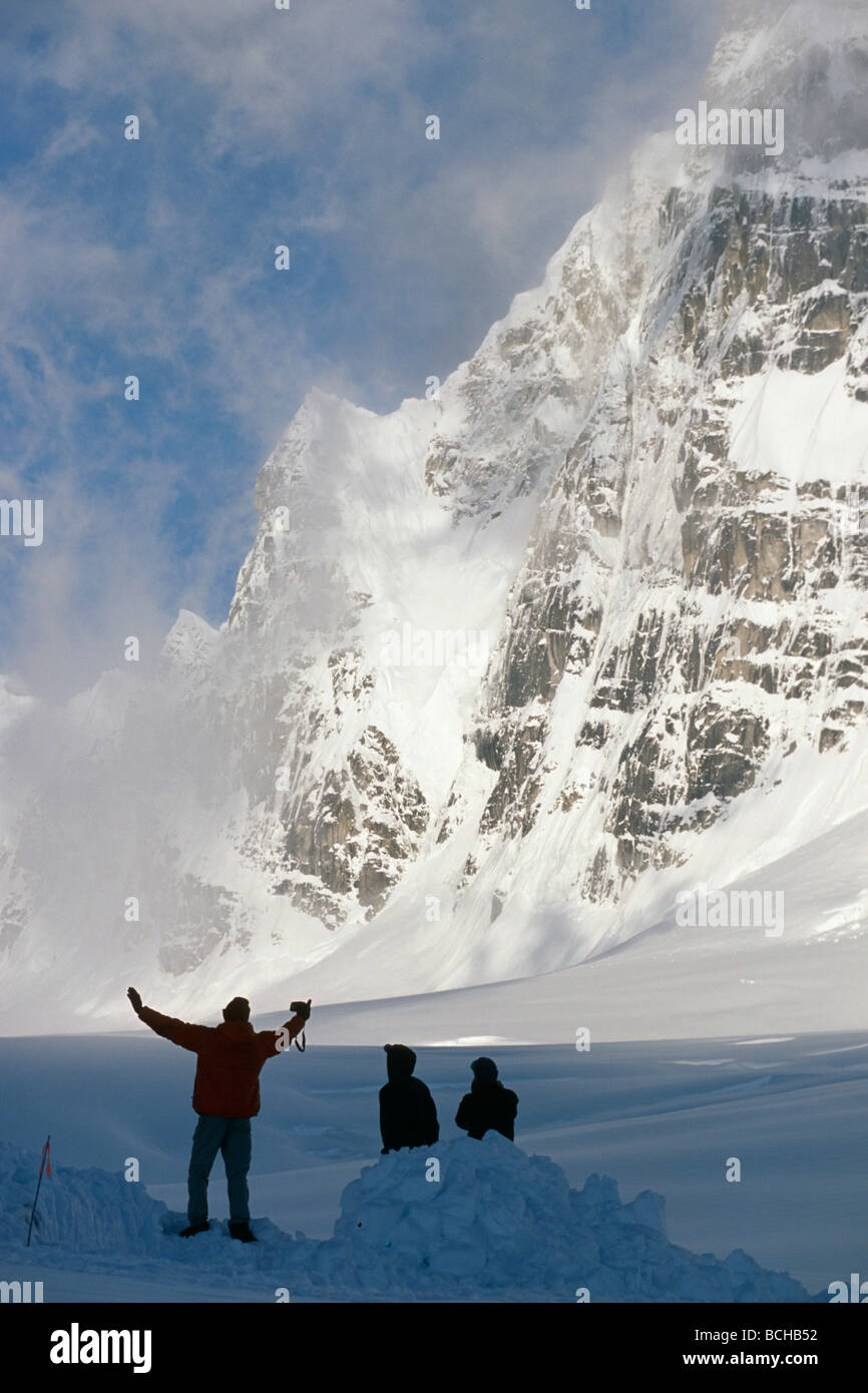 Climbers Watch Wind @ Kahilta Base Camp IN Alaska Below Mt Hunter ...