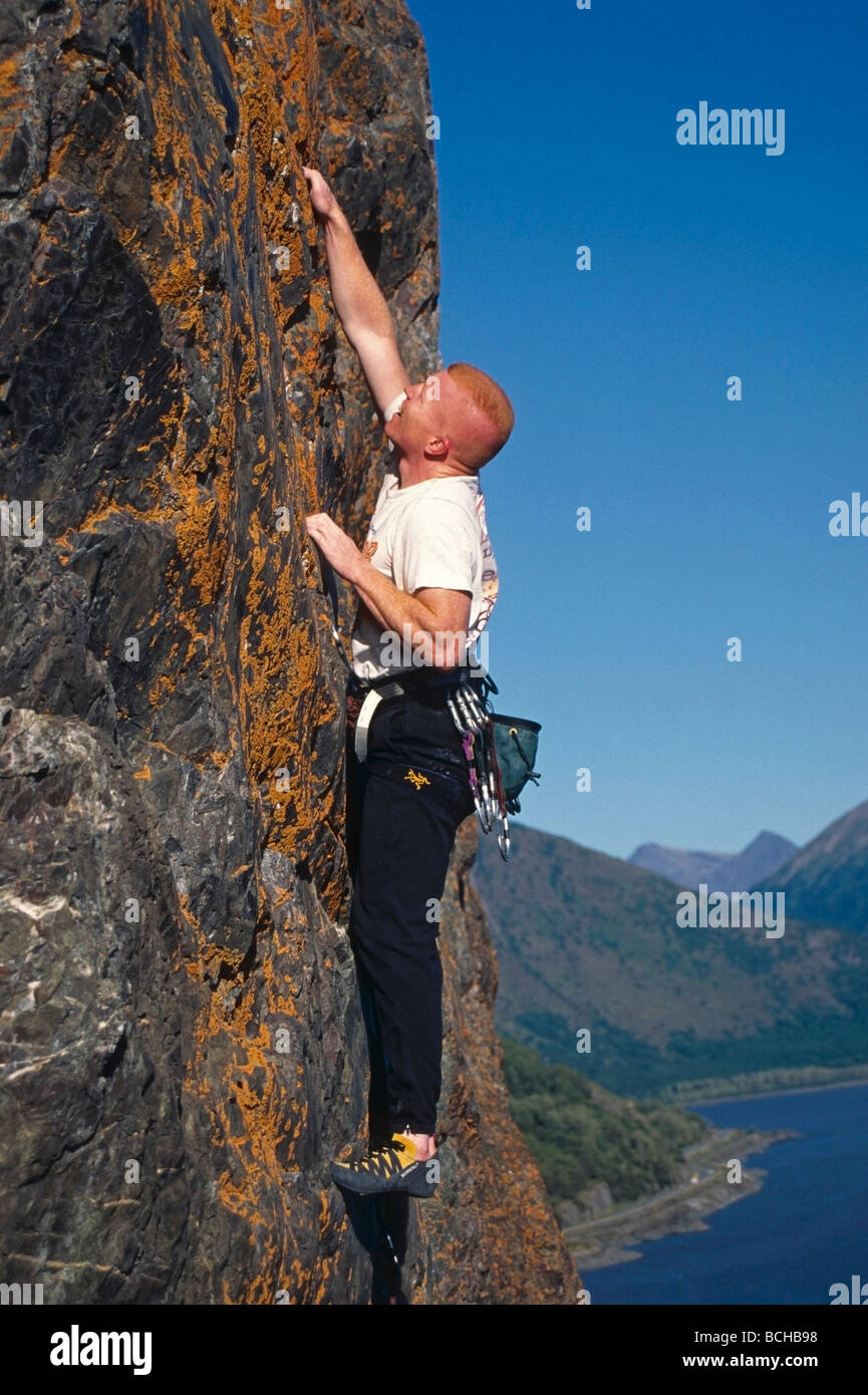 Male rock climbing @ Dino Head Turnagain Arm Chugach Mountains ...