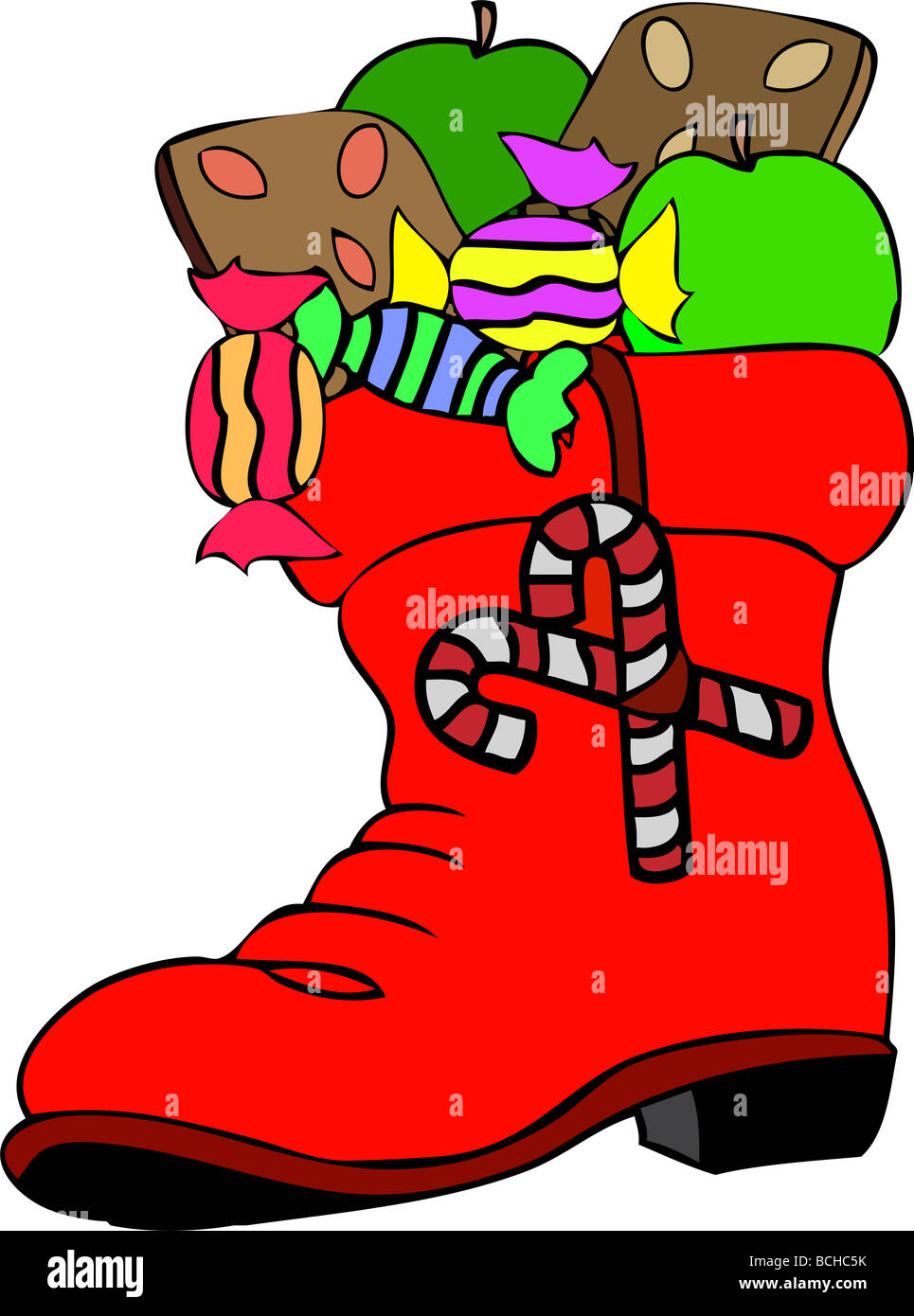 red christmas boot Stock Photo - Alamy