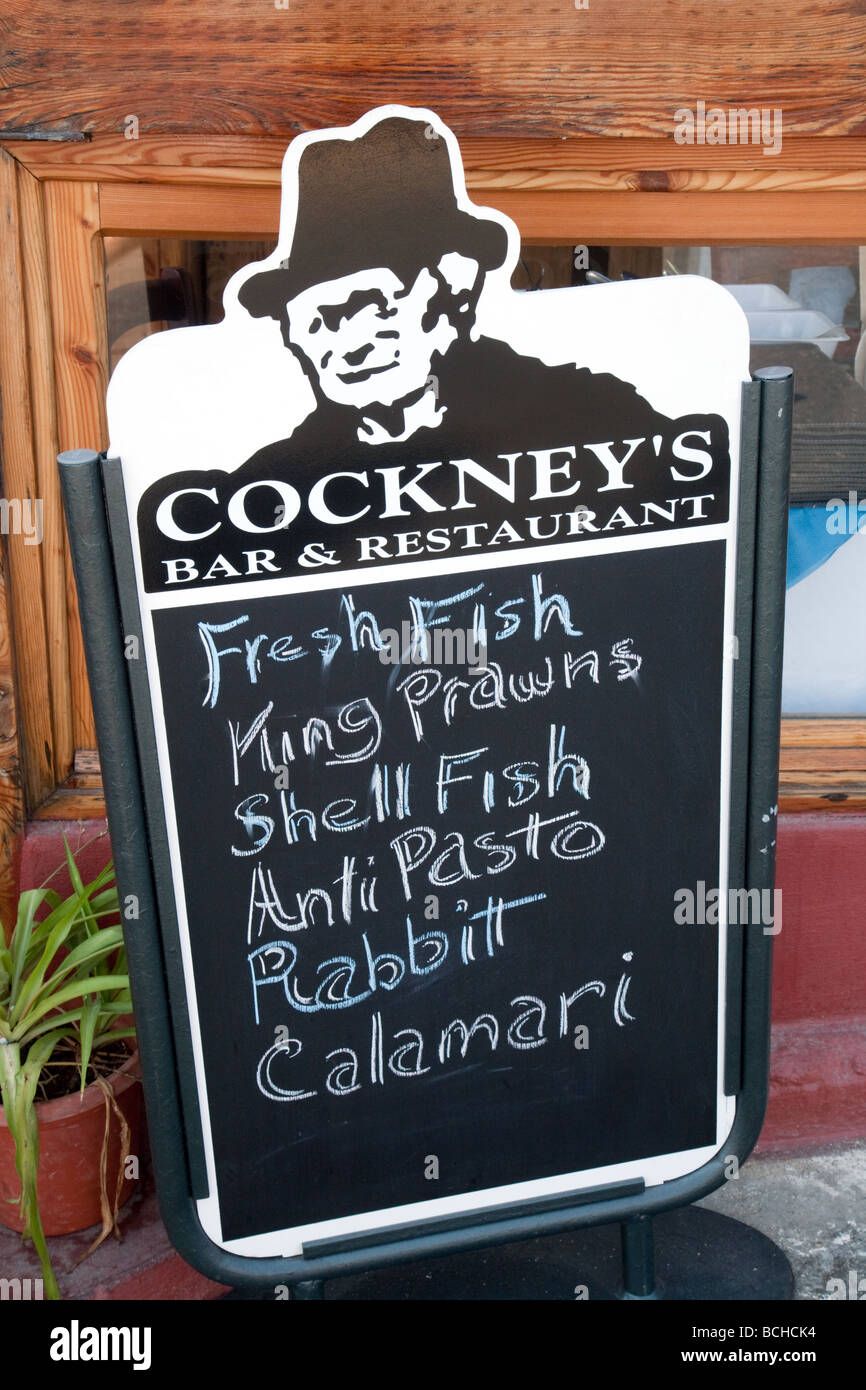 Cockneys Bar and restaurant sign, Valletta, Malta Stock Photo - Alamy