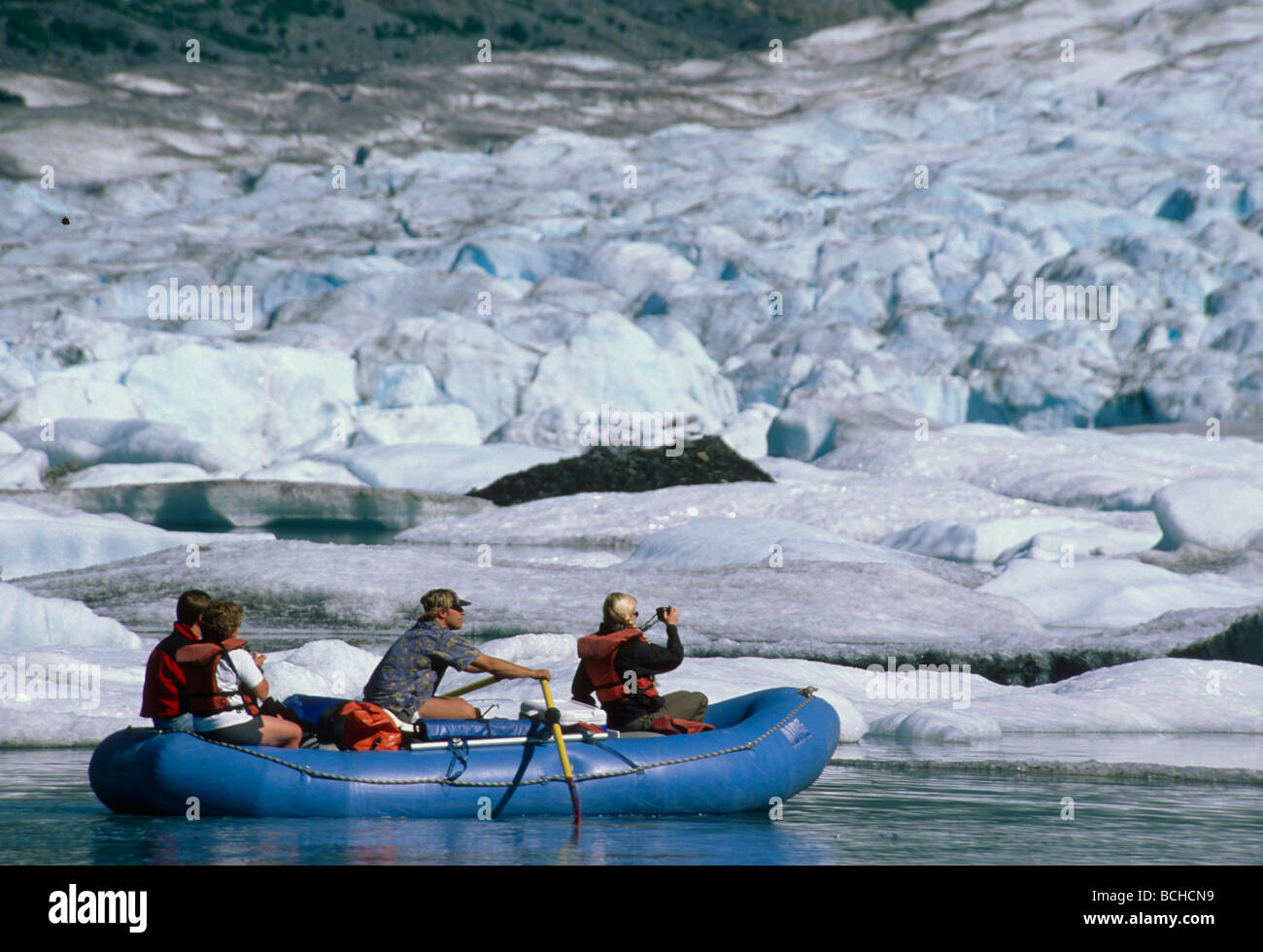 Rafters on Placer River below Spencer Glacier KP AK Summer Stock Photo ...
