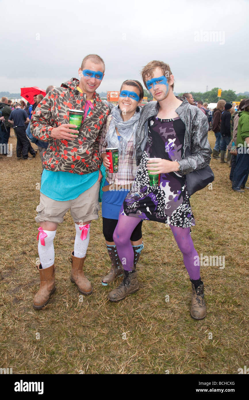 Fancy dress at Glastonbury Festival 2009 Somerset England Stock Photo ...