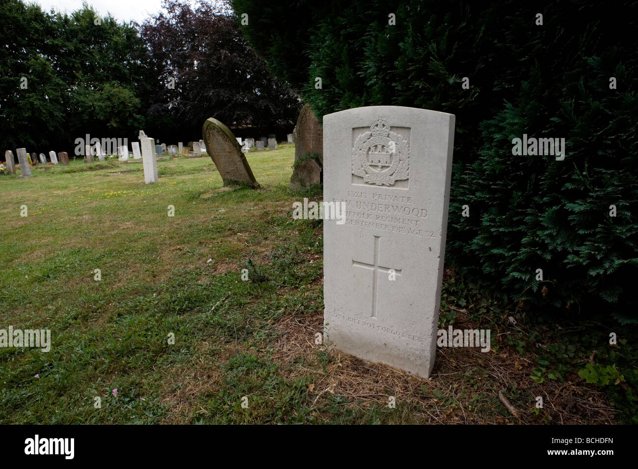 Commonwealth War Graves Commission CWGC Cavendish suffolk F W Underwood ...