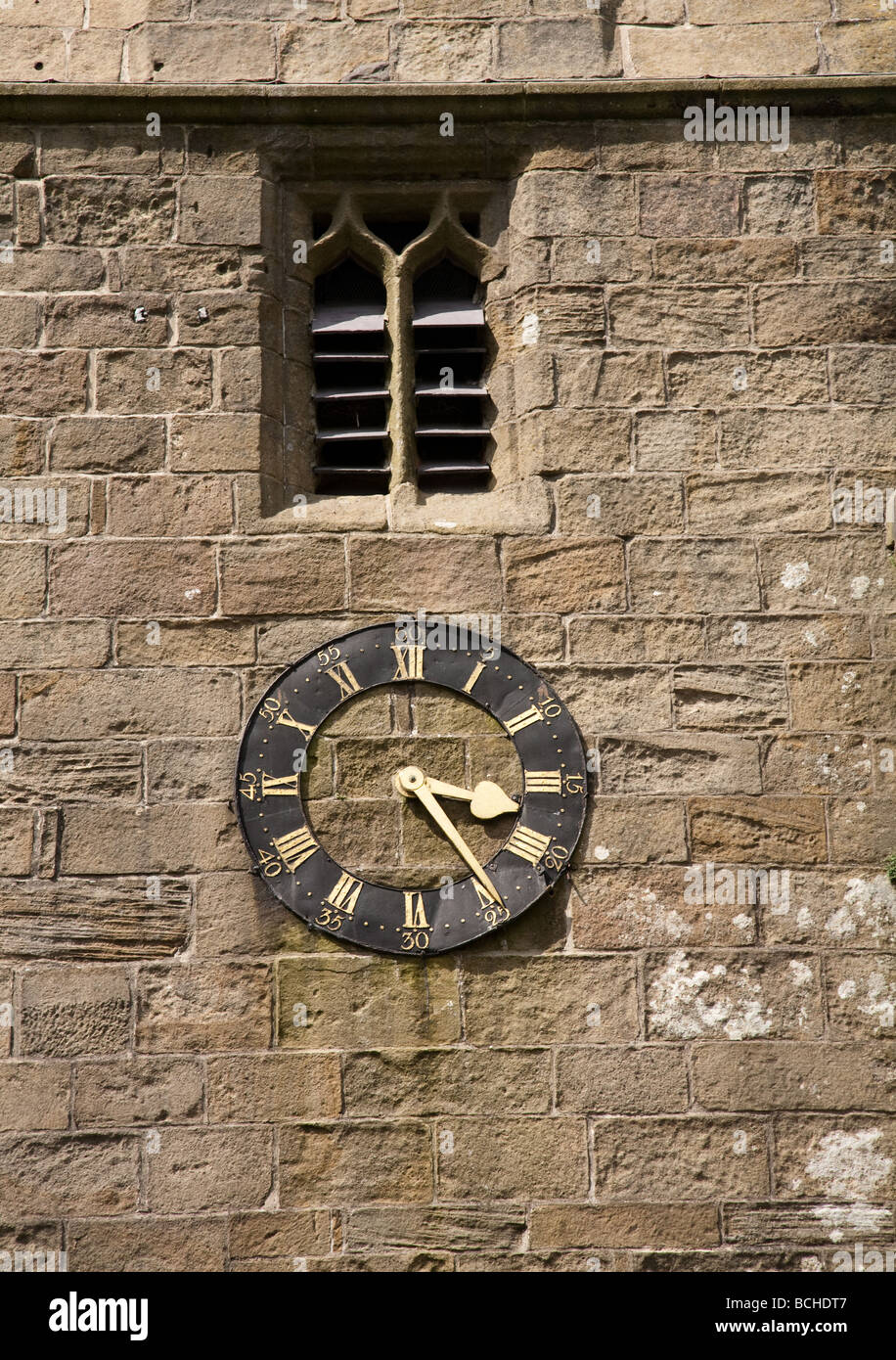 Taddington village church clock, the Peak District Stock Photo - Alamy