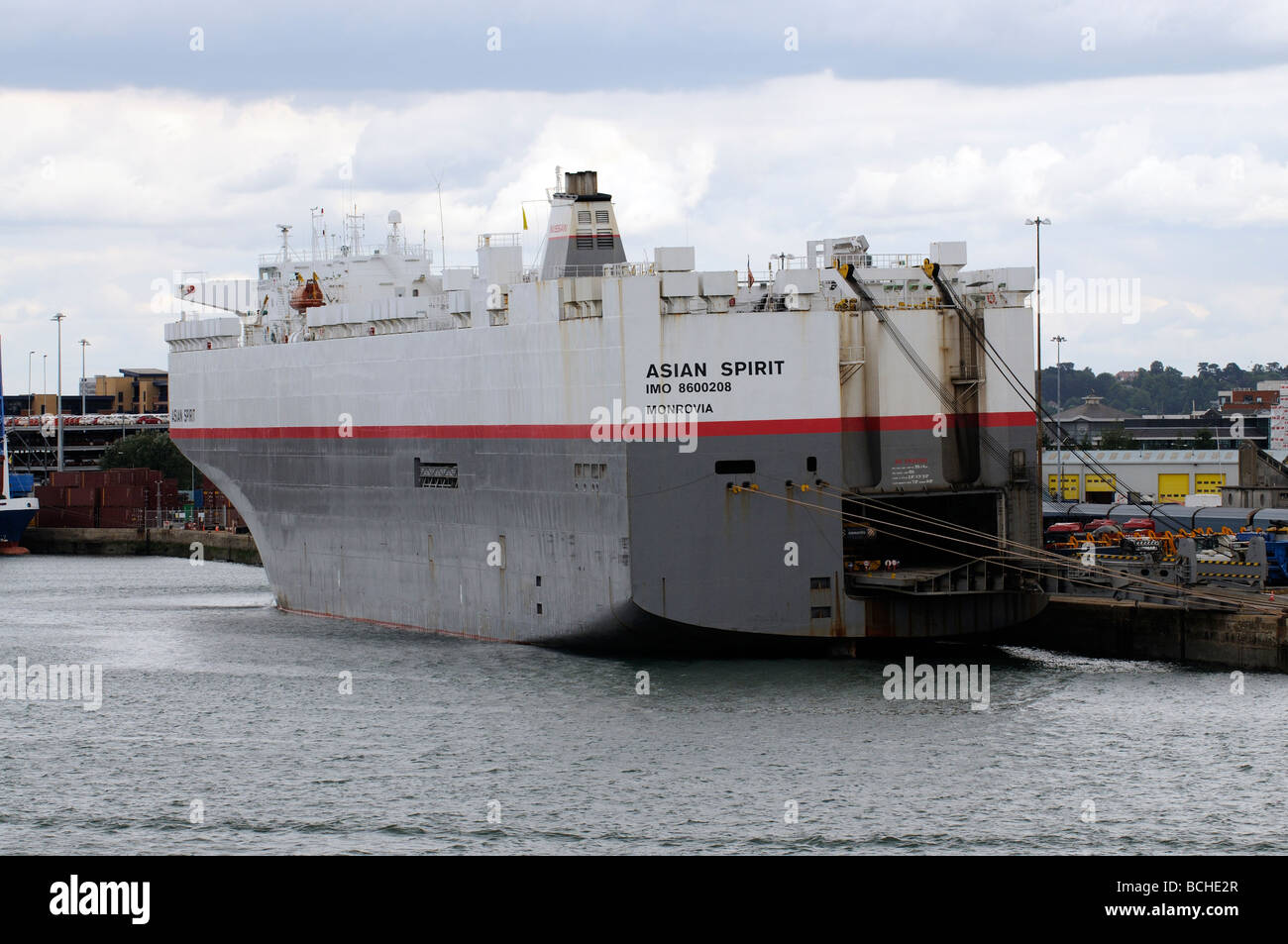 Car and vehicle carrier ship Asian Spirit in Southampton UK Stock Photo ...