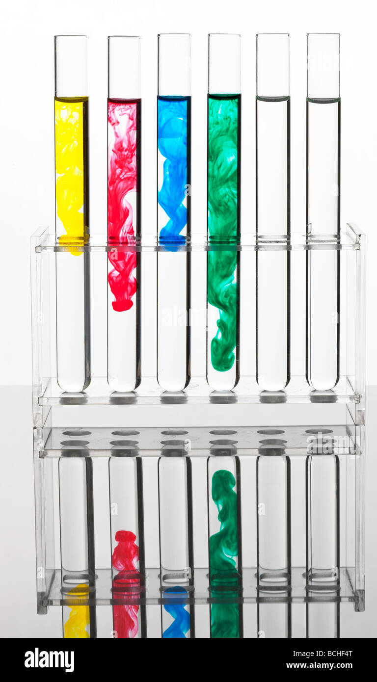 Experiments with laboratory glassware in chemistry Stock Photo - Alamy