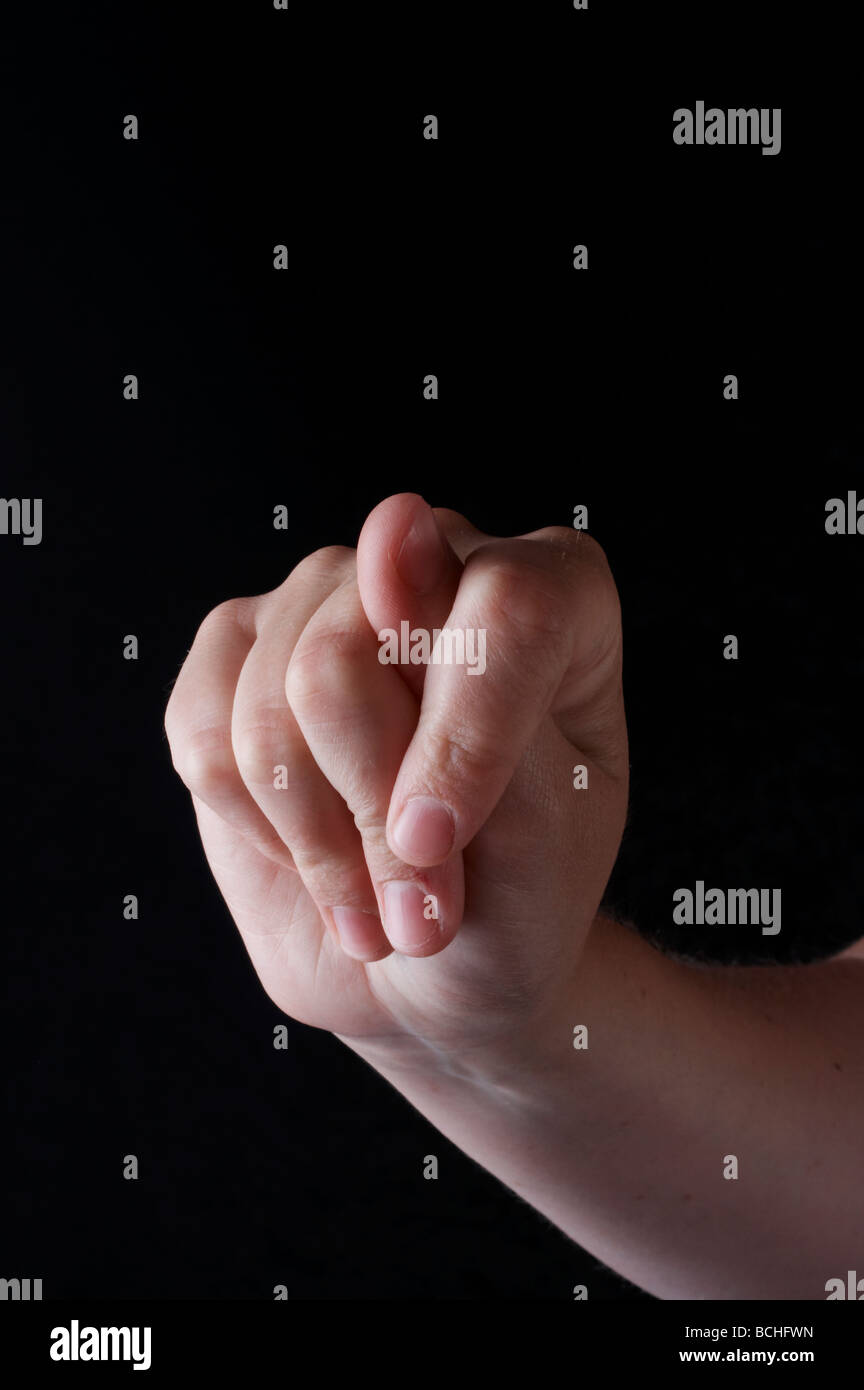 American Sign Language letter T Stock Photo - Alamy