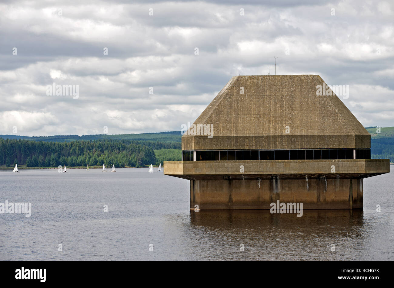 The water inlet or Penstock for the Kielder Water hydro-electric scheme ...