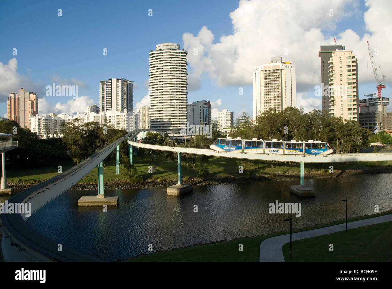 Monorail on bridge over lake hi-res stock photography and images - Alamy