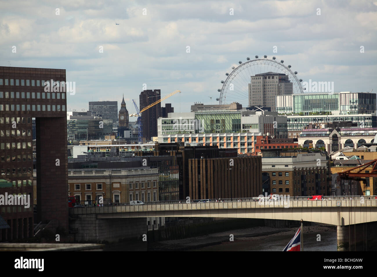 central london view showing cramped and congested nature of urban ...