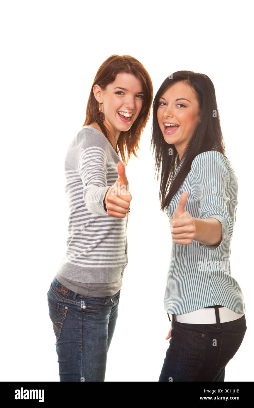 Two girls teenager handshake hi-res stock photography and images - Alamy