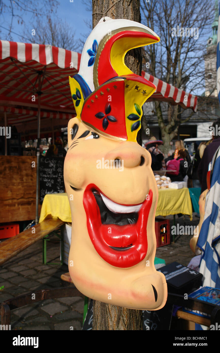 Masked musicians at Viktualienmarkt Munich Germany Stock Photo - Alamy