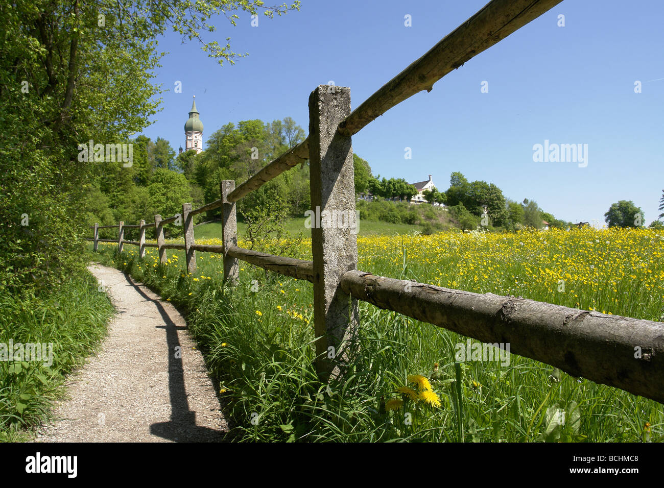 foot path trail trek hiking Andechs Monastery Stock Photo - Alamy