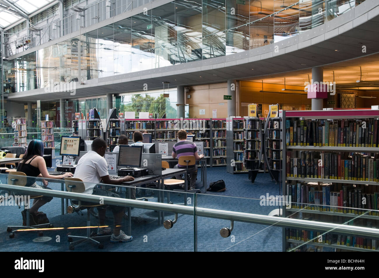 The Forum interior views Norwich Norfolk East Anglia England UK home to ...