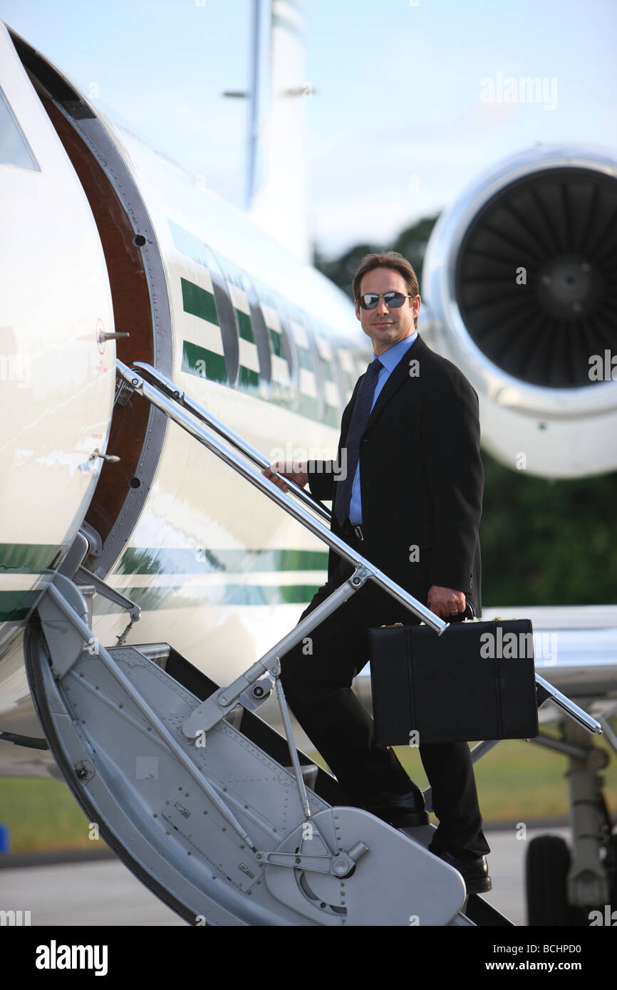 Stairs on luxury private jet hi-res stock photography and images - Alamy
