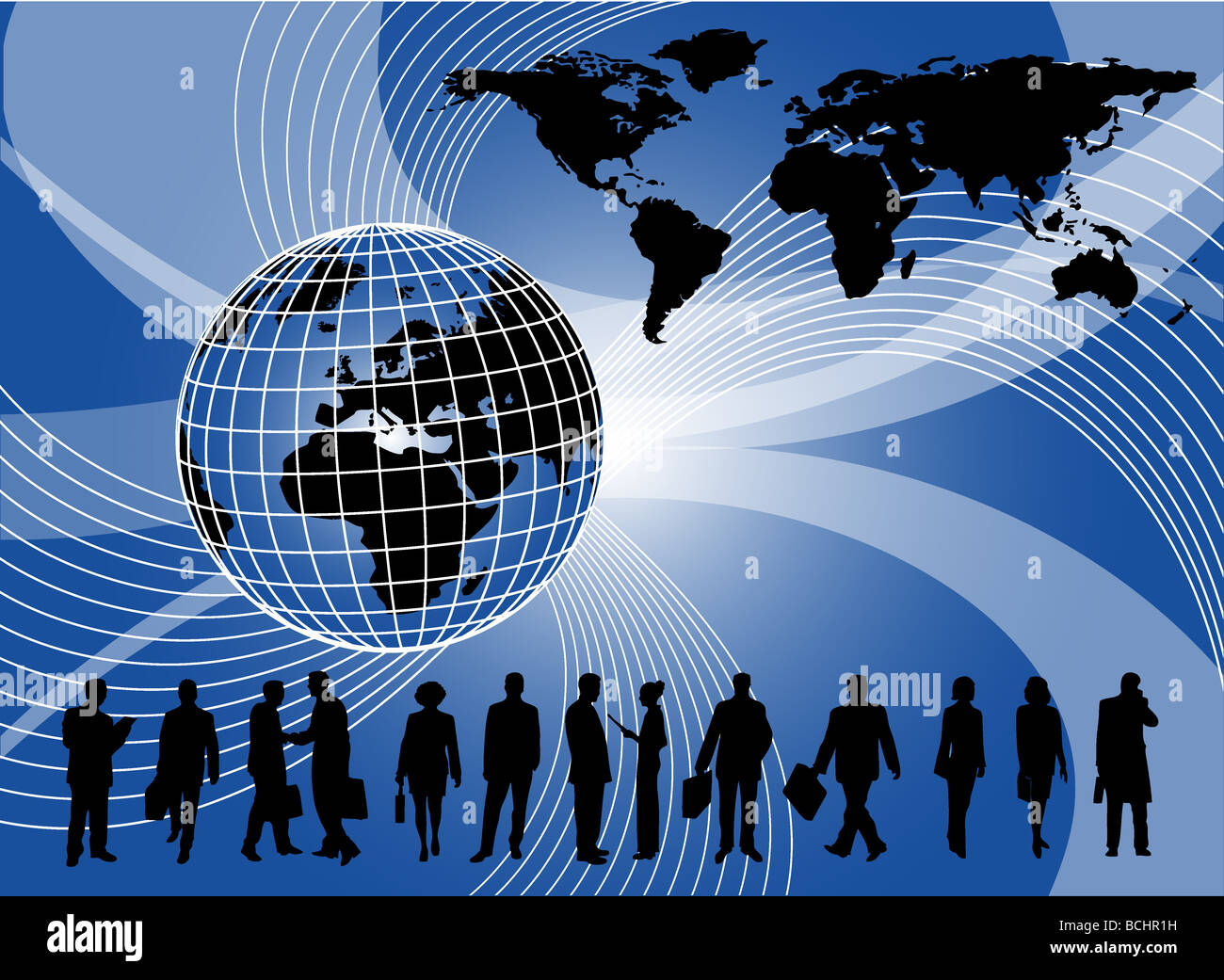 illustration of a blue business background Stock Photo - Alamy