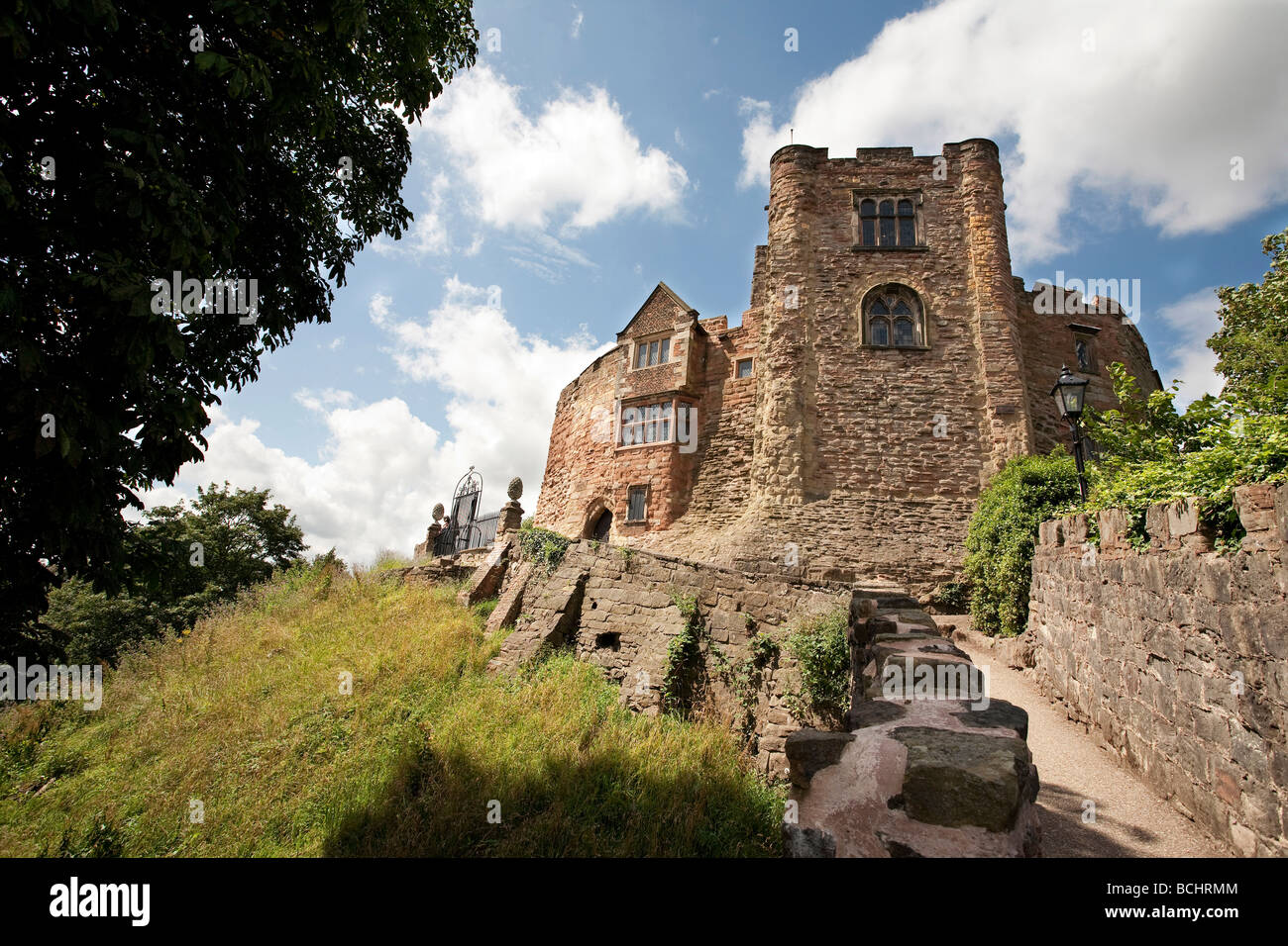 old English castle against a blue sky Stock Photo - Alamy
