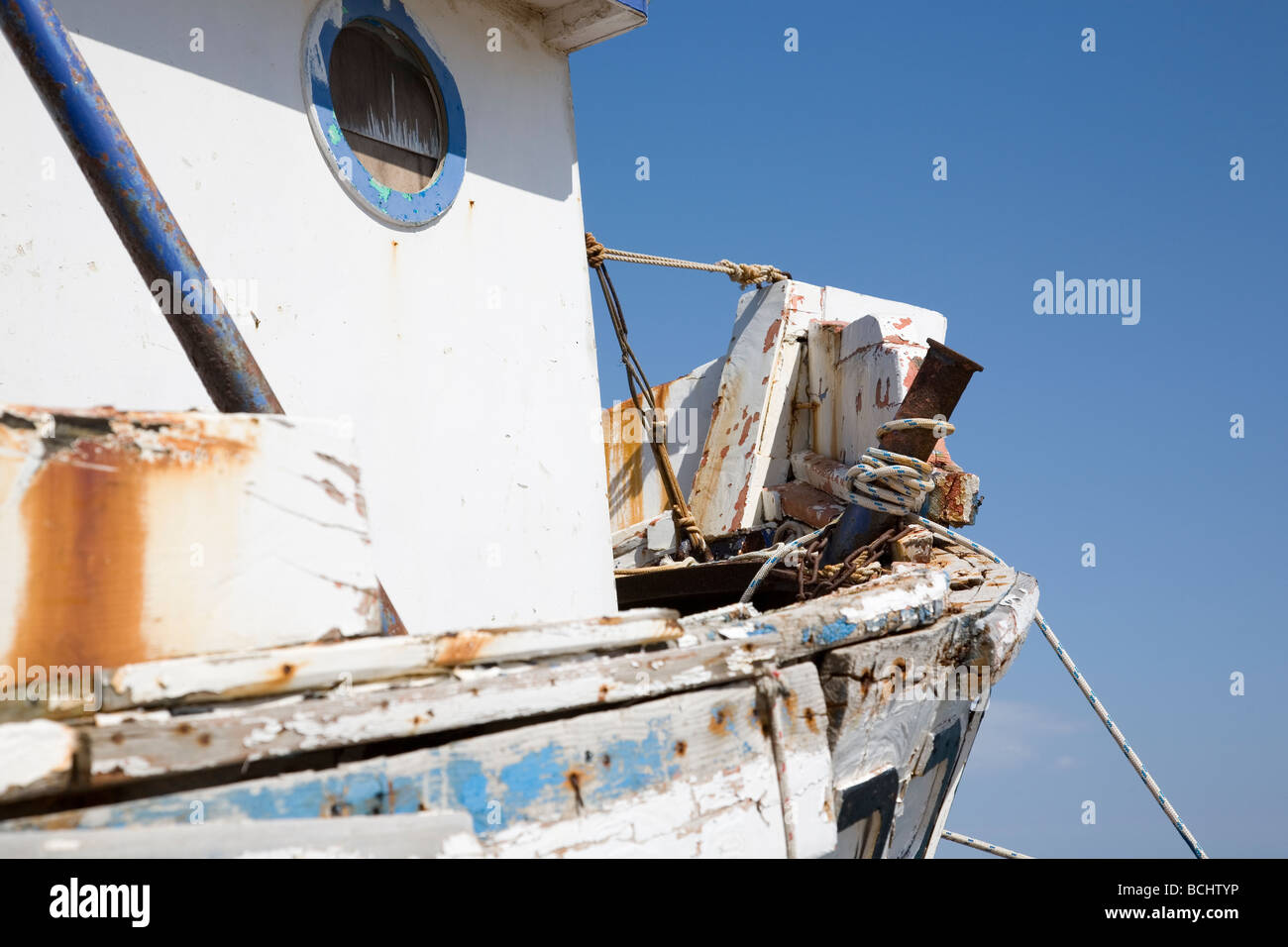 Fishing Trawler - detail of front Stock Photo - Alamy