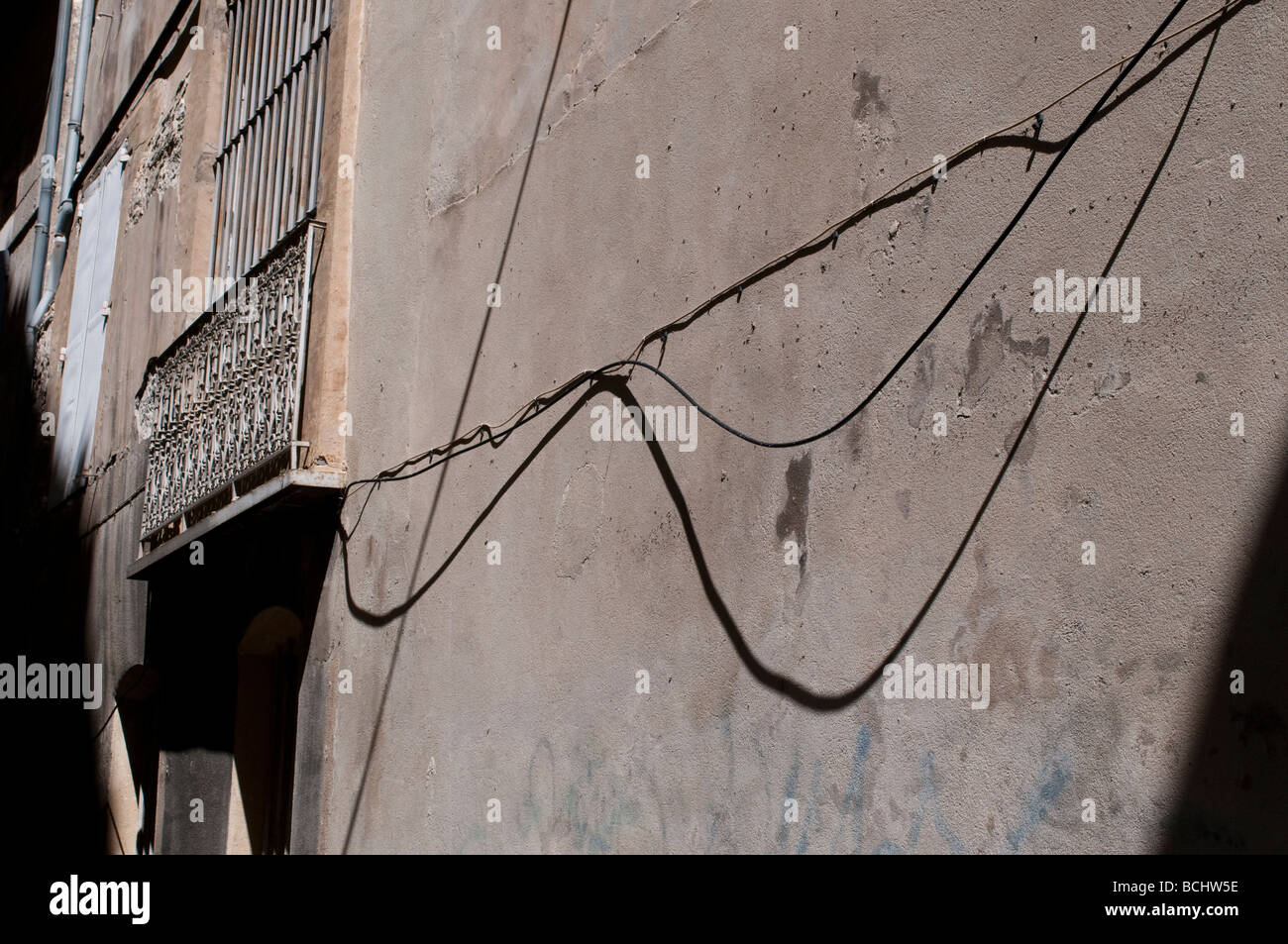Cable shadow Avignon France Stock Photo - Alamy