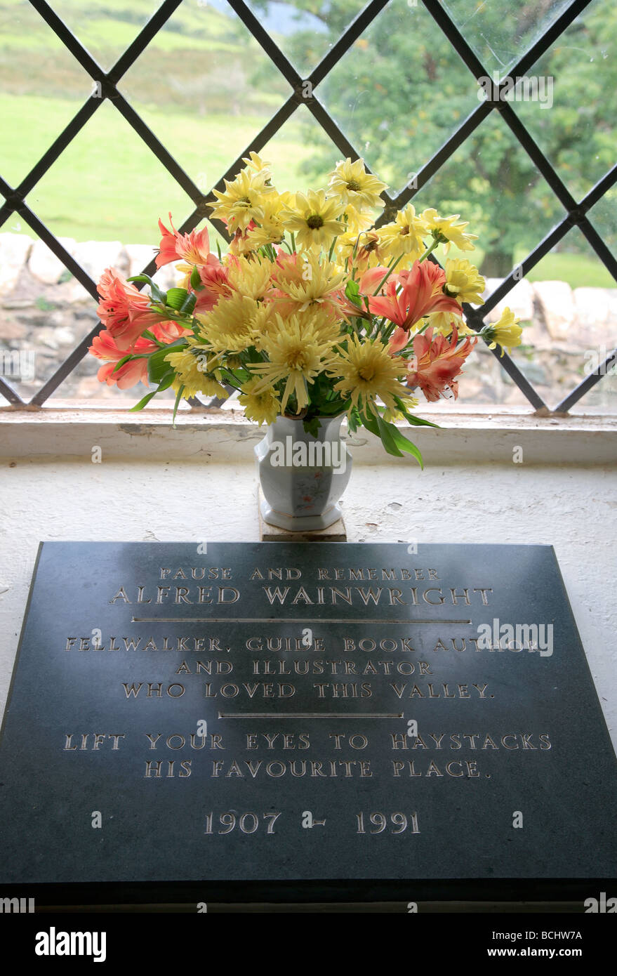 Memorial Plaque to Alfred Wainwright ST James church Buttermere village ...