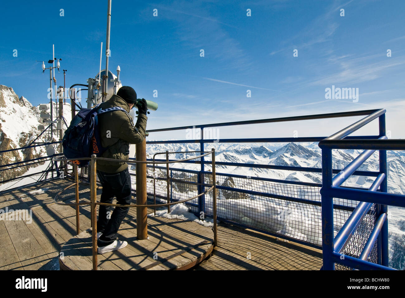 Punta Helbronner 3 462 meters Monte Bianco Aosta Italy Stock Photo - Alamy