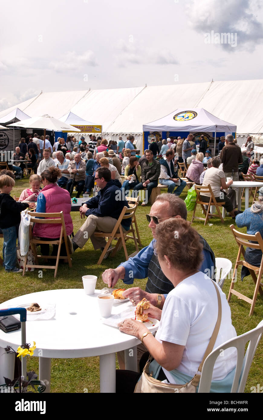 tents and teas at an English country show near emsworth Stock Photo - Alamy