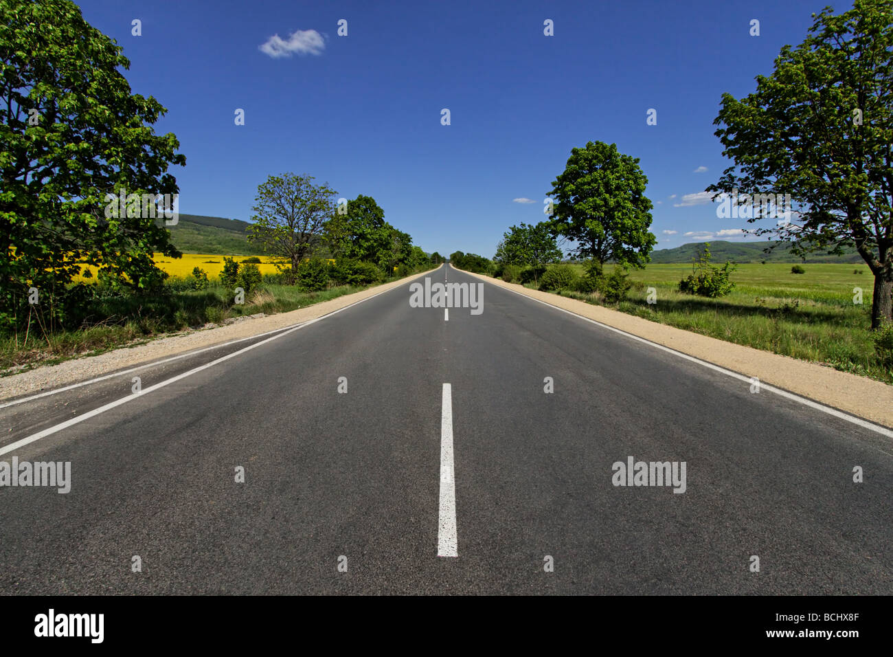 Bulgarian highway with a beautiful sky Stock Photo - Alamy