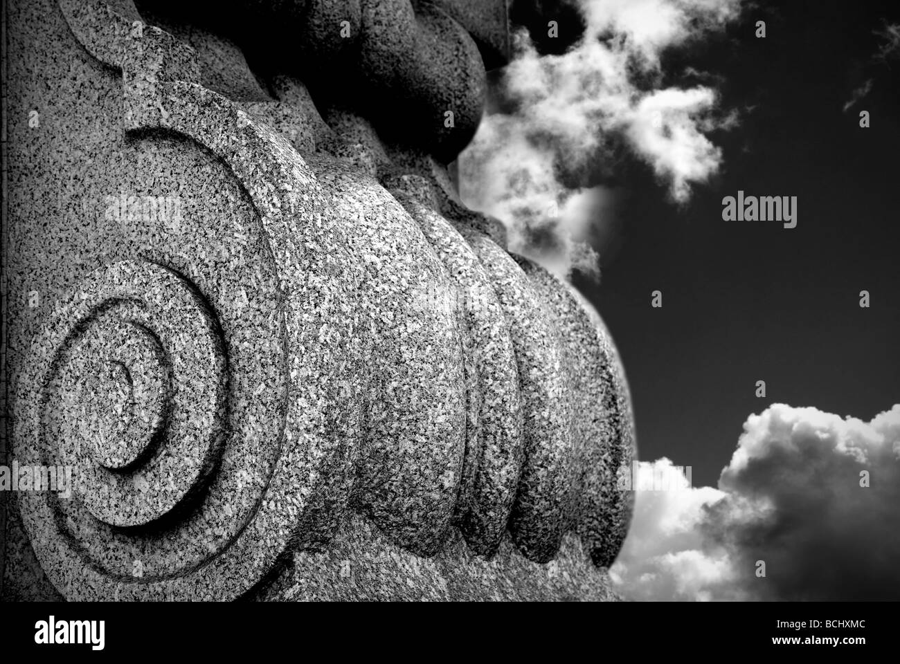 Monochrome abstract graphic detail of Southwark bridge London Stock ...