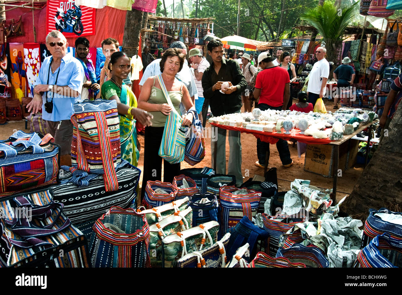 Anjuna asia beach goa hippie hippy india market hi-res stock ...