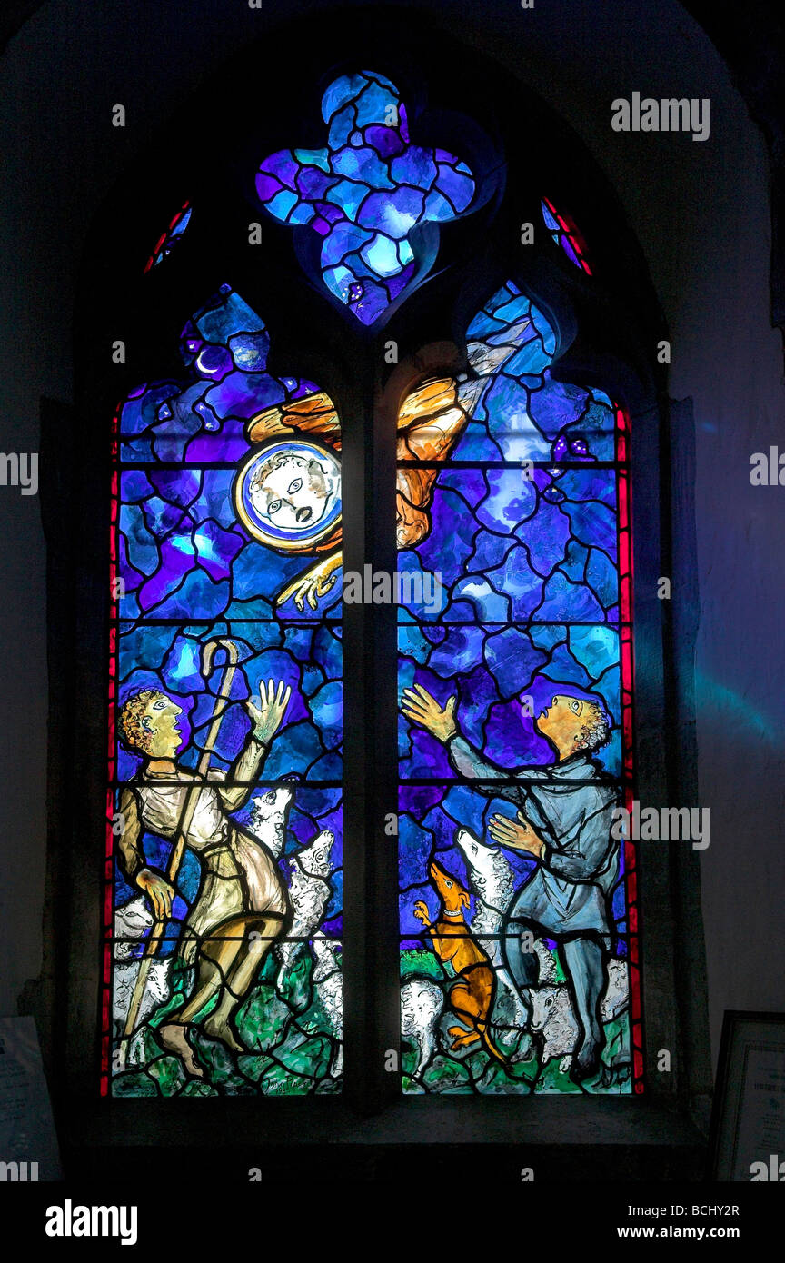 Stained glass window by John Piper, St Mary's Church Lamberhurst Stock ...