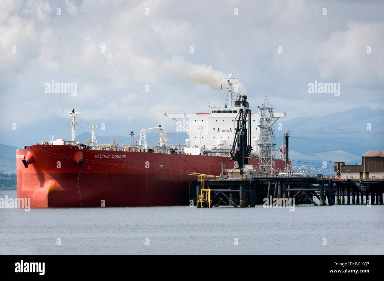 Oil Tanker "Pacific Condor" at Nigg Terminal in the Cromarty Firth ...