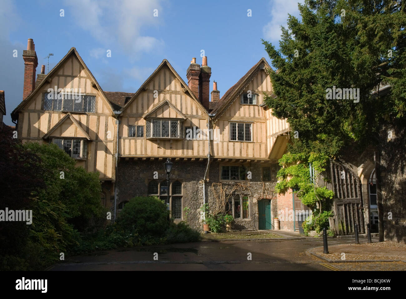 St Swithuns Gate Winchester Cathedral buildings are the Porters Lodge ...