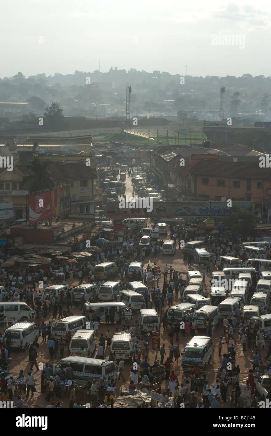 Aerial view of minibus park at Owino market kampala uganda Stock Photo ...