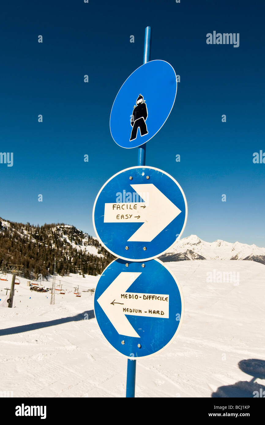 Snow park Pila Aosta Italy Stock Photo - Alamy