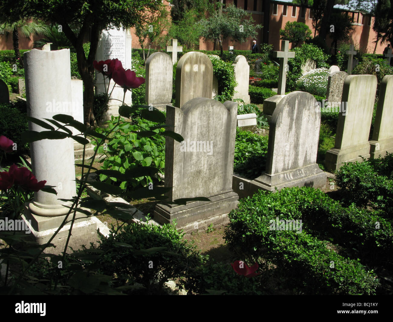 The protestant cemetery near piramide hi-res stock photography and ...