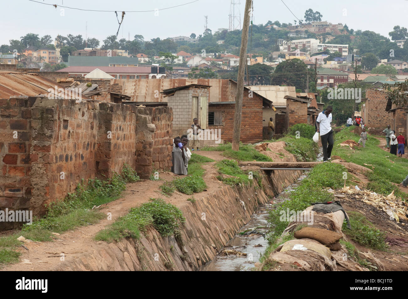 Open sewer in african slum Stock Photo - Alamy