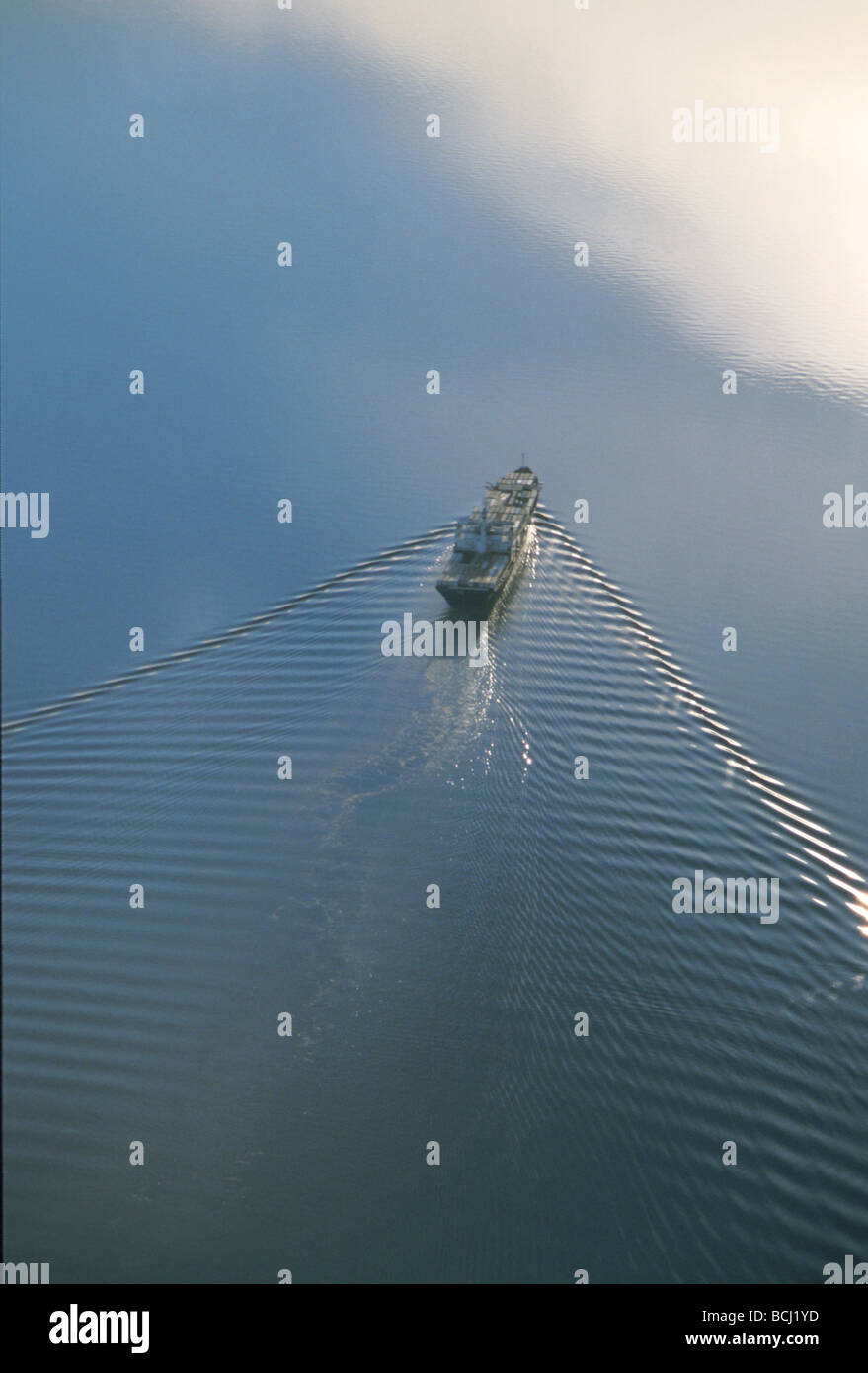 Aerial View of Cargo Ship Cook Inlet Southcentral AK Stock Photo - Alamy