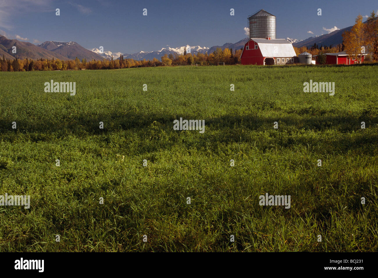 Matanuska Valley Red Barn Farm Land Sky Clouds AK Southcentral Fall ...