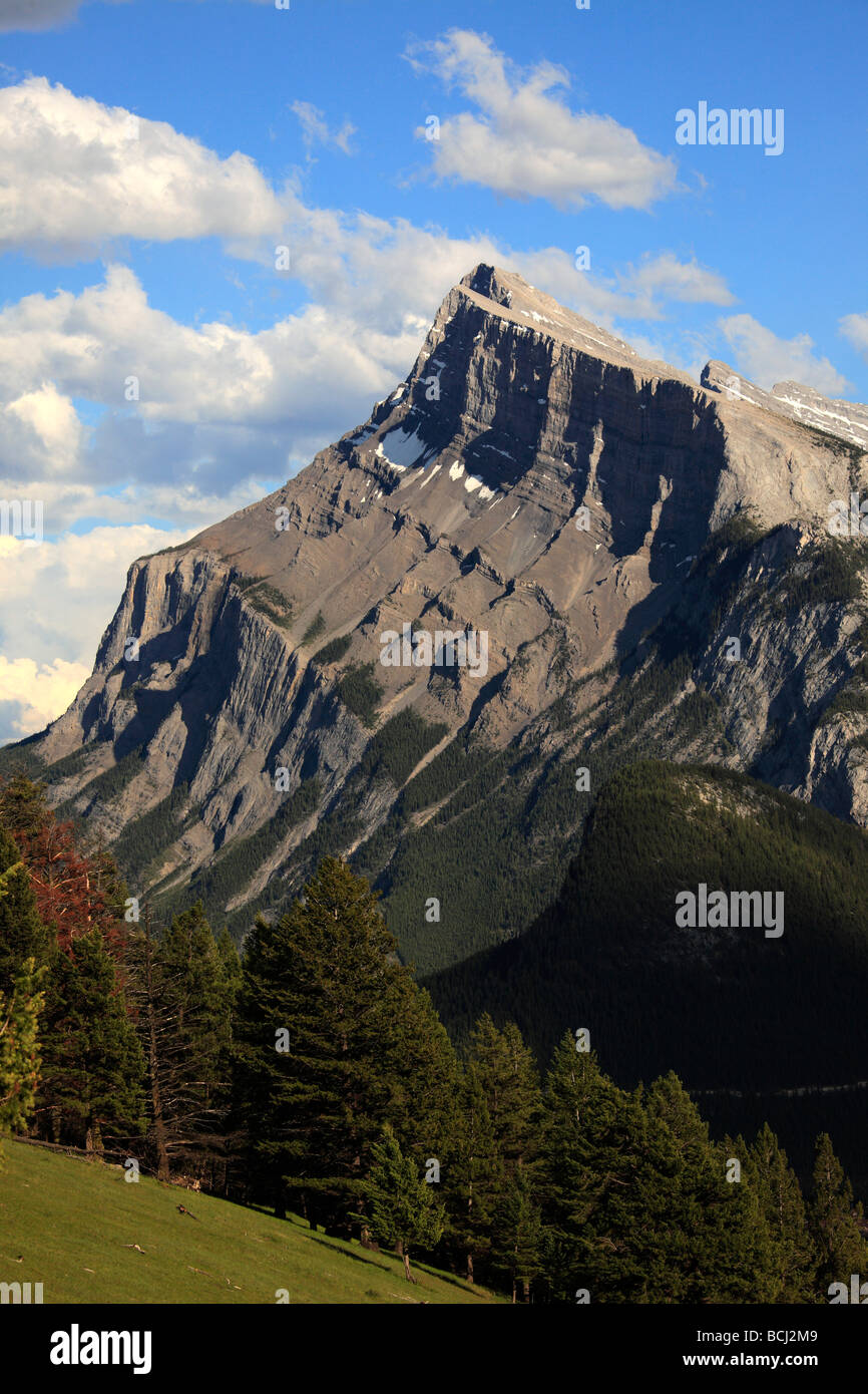 Canada Alberta Banff National Park Mount Rundle Rocky Mountains Stock ...