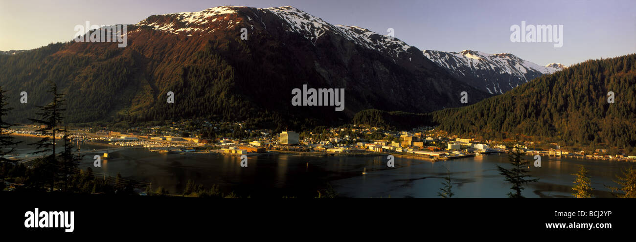 Juneau Skyline Sunset Gastineau Channel SE AK/nSummer Stock Photo - Alamy
