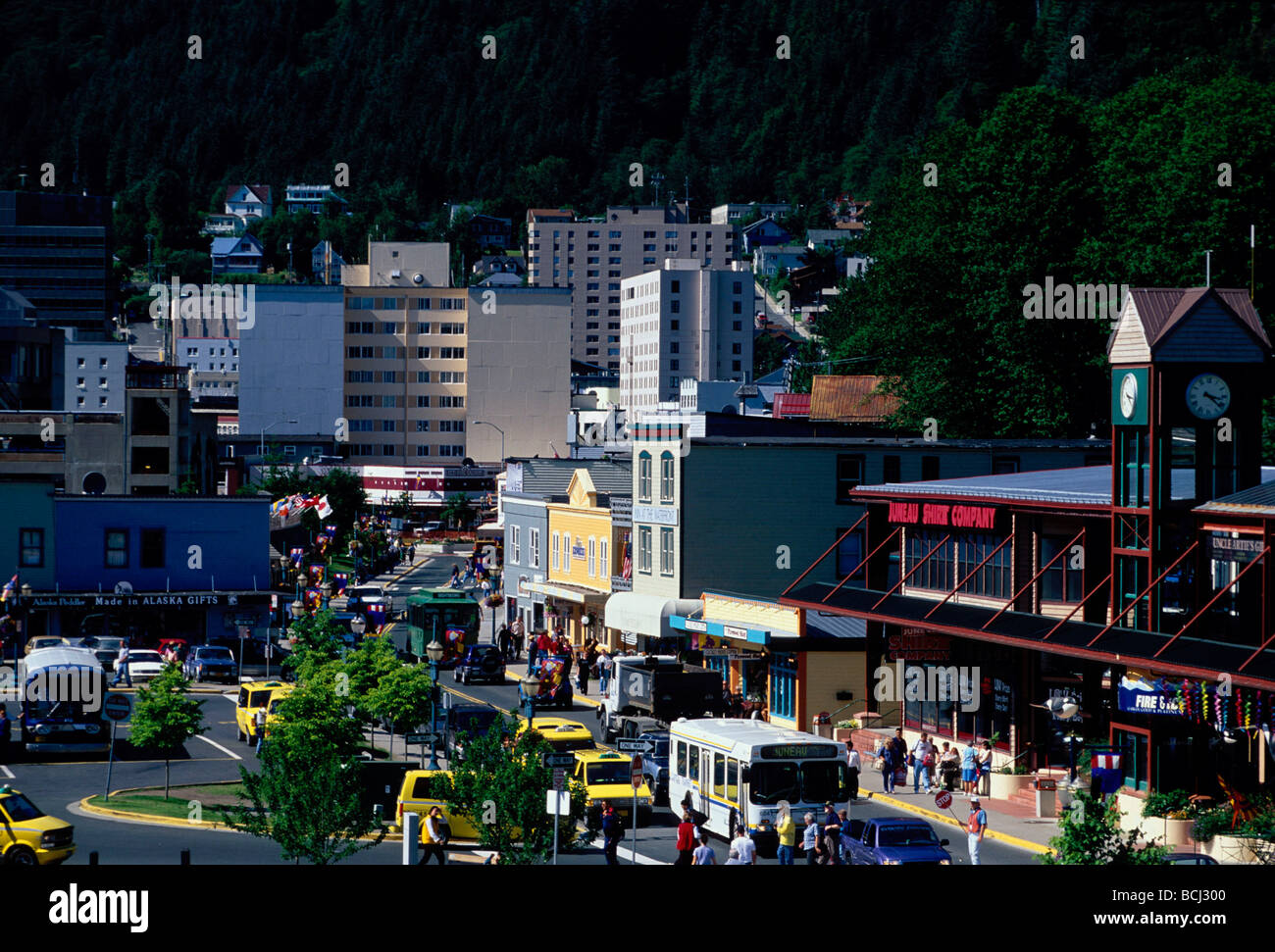 View of Downtown Juneau S.Franklin Stores SE Alaska Stock Photo - Alamy